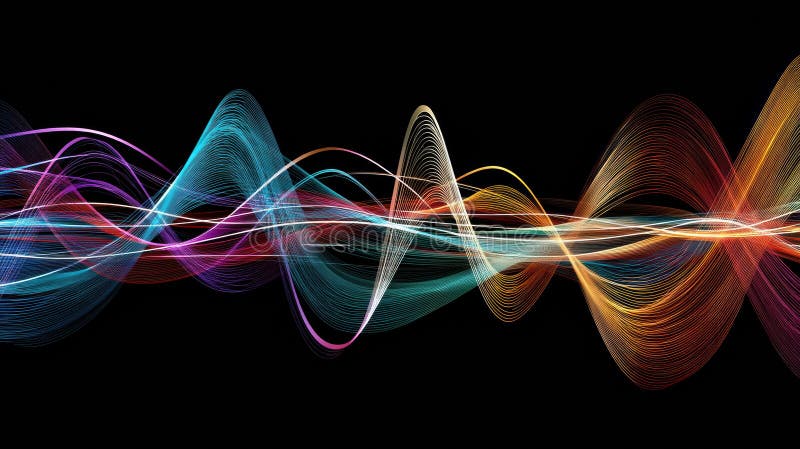 Colorful Signal Waves Representing AI Conversation Flow in a Digital ...