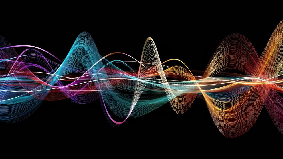 Colorful Signal Waves Representing AI Conversation Flow in a Digital ...
