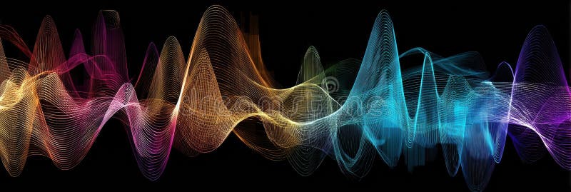 Colorful Signal Waves Representing AI Conversation Flow in a Dynamic ...