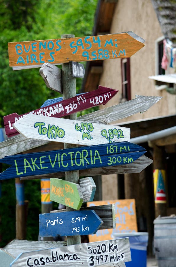 Colorful signs stock photo. Image of words, miles, travel - 24852032
