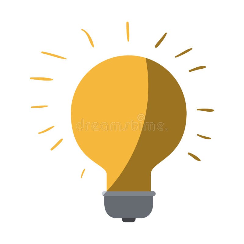 Colorful Silhouette of Light Bulb Idea Icon with Half Shadow Stock ...