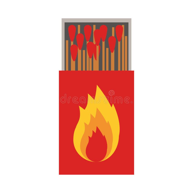 Colorful Silhouette of Matchbox with Logo Flame Stock Vector ...