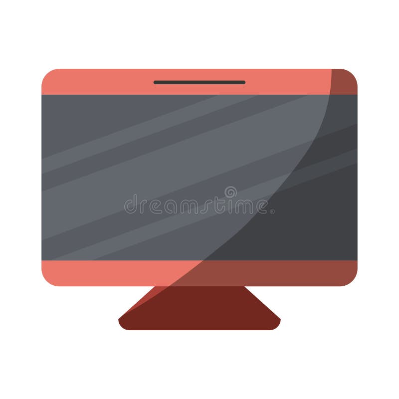 Colorful Silhouette of Screen Monitor with Half Shadow Stock Vector ...
