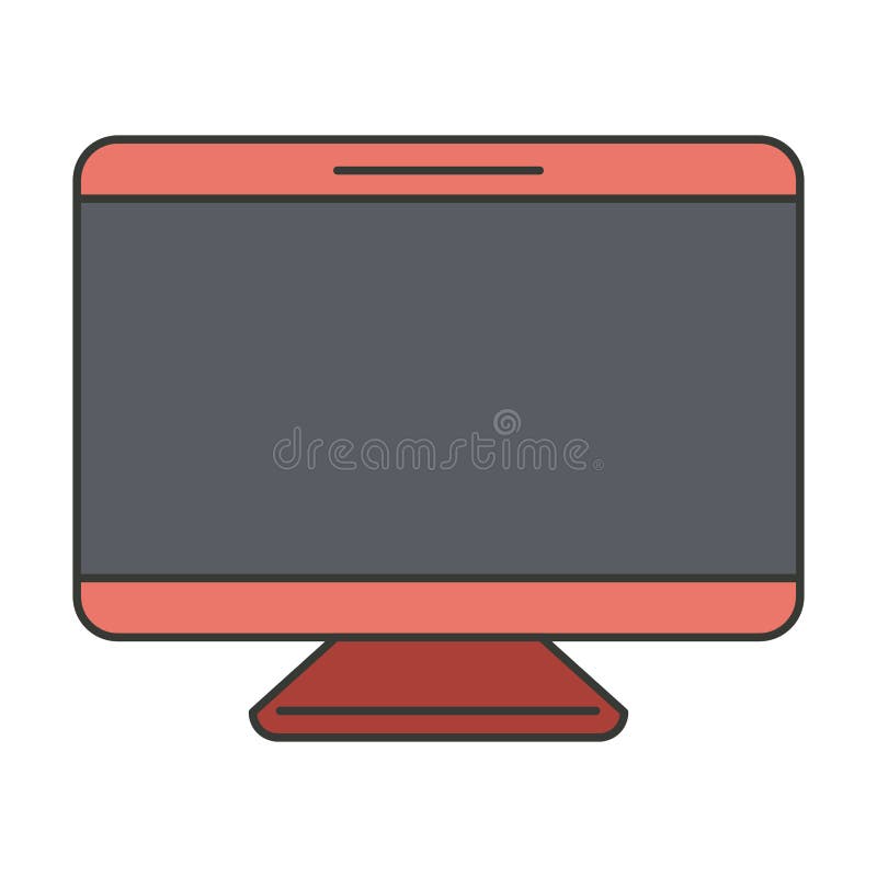 Colorful Silhouette of Screen Monitor Stock Vector - Illustration of ...
