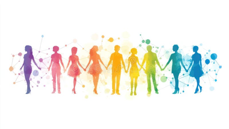 Rainbow Connection: Unity in Diversity Stock Illustration ...