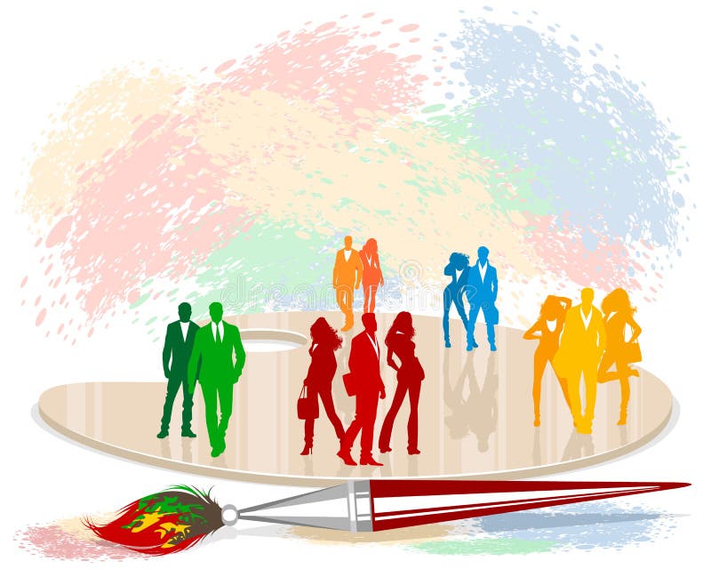 Colorful Silhouettes of People Stock Vector - Illustration of modern ...