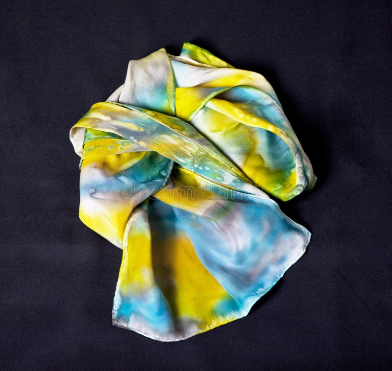 Colorful silk scarf stock image. Image of yellow, isolated - 13164851