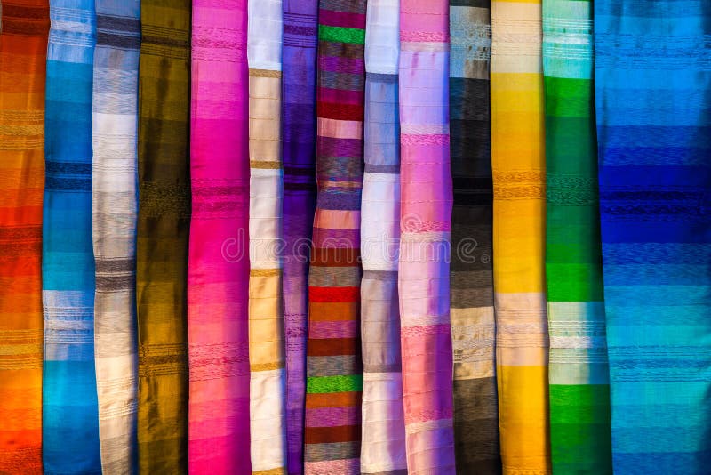 Traditional Colorful Textiles at Otavalo, Ecuador Stock Photo - Image ...