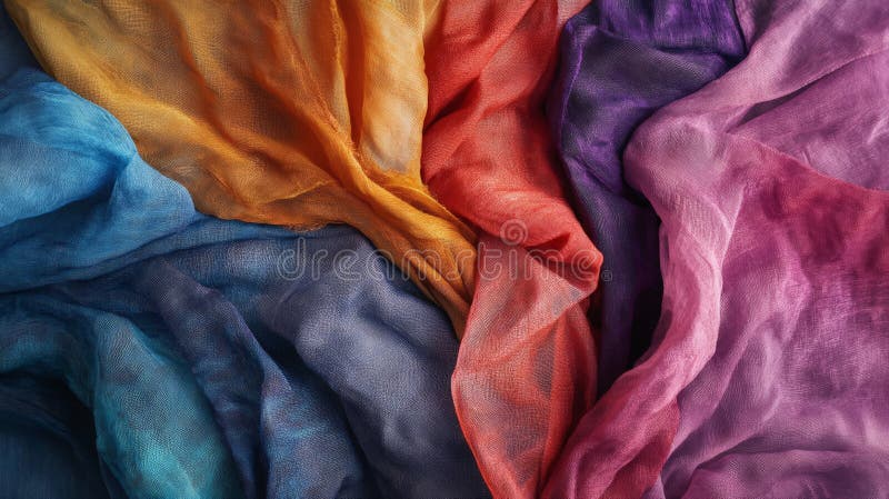 Colorful Silks in Waves and Layers Stock Illustration - Illustration of ...