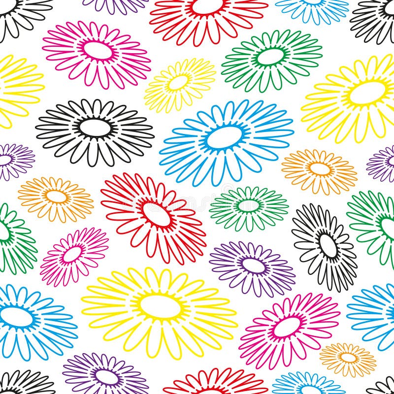 Colorful Simple Abstract Flower Seamless Light Pattern Stock Vector ...