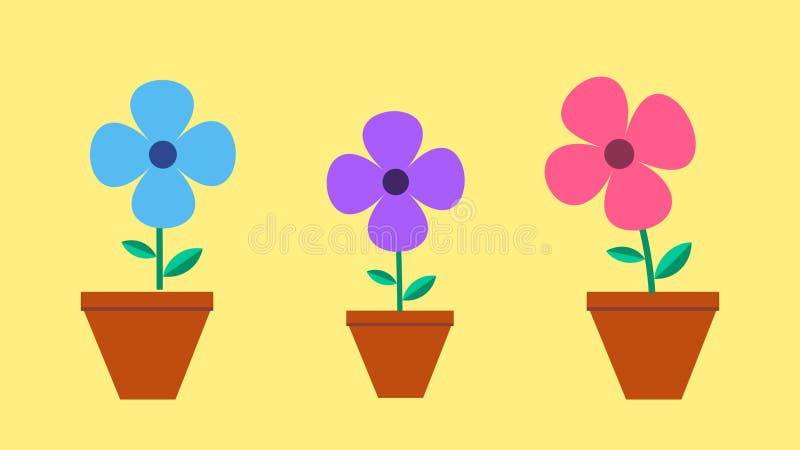 Colorful Simple 2d Flower Animation Stock Illustration - Illustration ...
