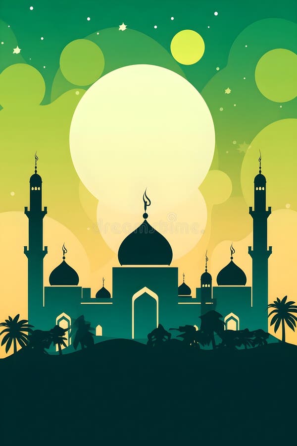 Colorful Simple Decoration Illustration for Happy Ramadan or EID ...
