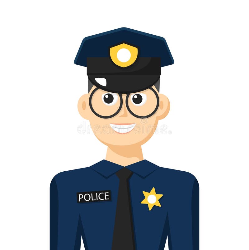 Colorful Simple Flat Vector of Policeman Stock Vector - Illustration of ...