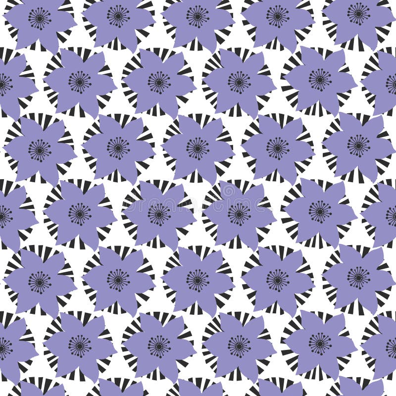 Silhouette Flowers Vector Repeat Patterns. Pattern for Fabric ...