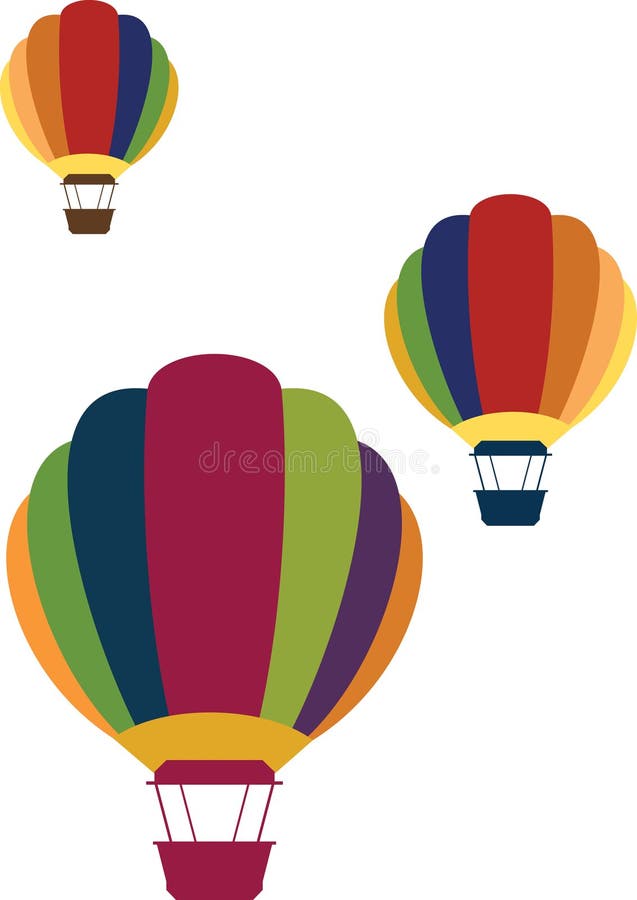 Colorful and Simple Hot Air Balloon Icons Stock Vector - Illustration ...