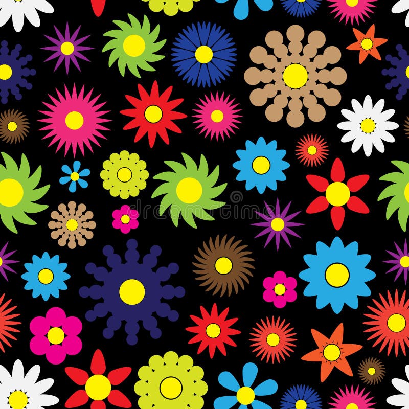 Colorful Simple Retro Small Flowers Set of Symbol Eps10 Stock Vector ...