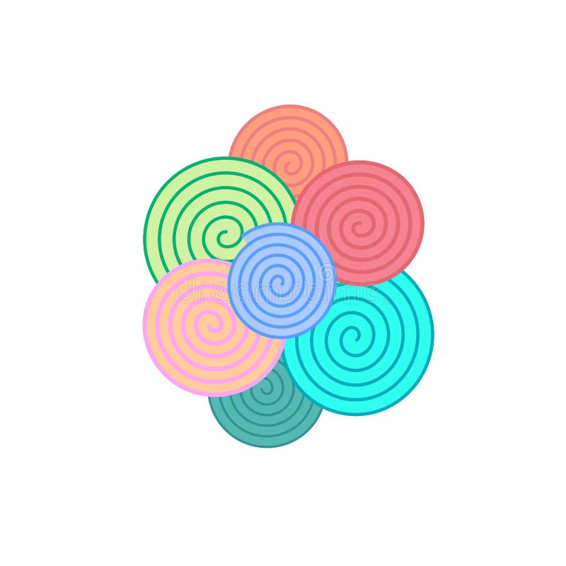 Colorful Simple Spiral Elements, Stock Illustration - Illustration of ...