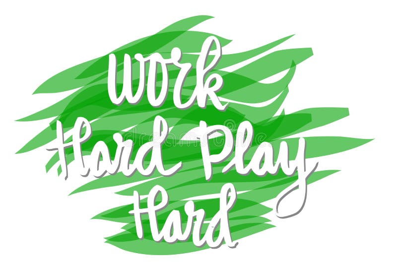 Colorful Simple Vector Hand Draw Sketch Lettering, Hard at Work Hard ...