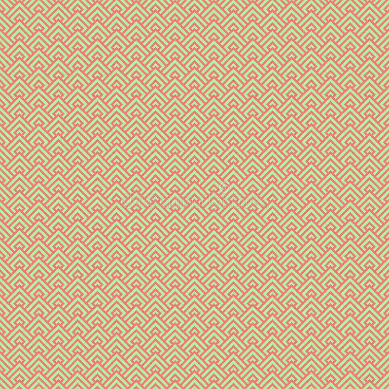 Simple Vector Pixel Art Mint Green and Candy Pink Seamless Pattern of ...