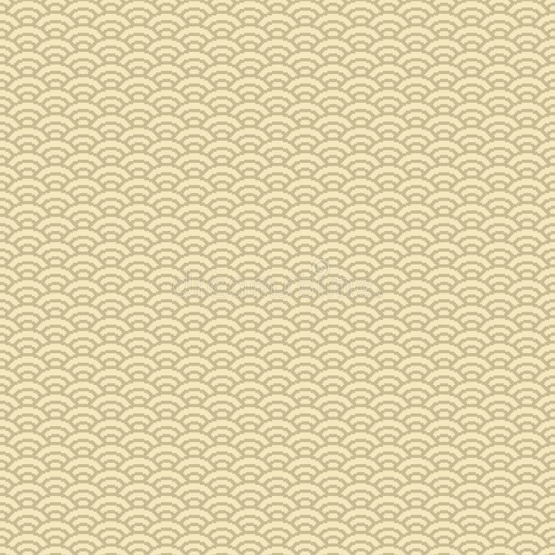 Simple Vector Pixel Art Seamless Pattern of Minimalistic Beige Scaly ...