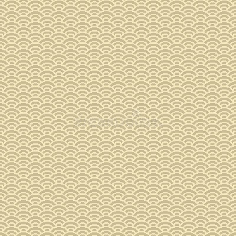 Simple Vector Pixel Art Seamless Pattern of Minimalistic Beige Scaly ...