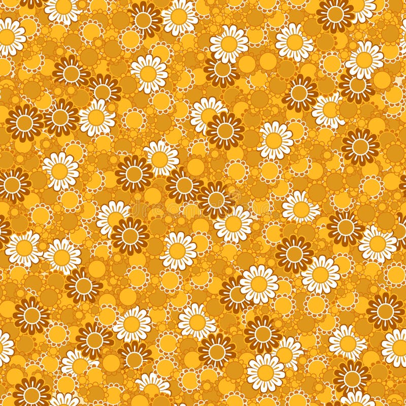 Golden Daisy Flower Pattern Stock Illustration - Illustration of ...