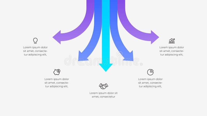 Colorful Six Arrow Infographic Illustrating Business or Project Process ...