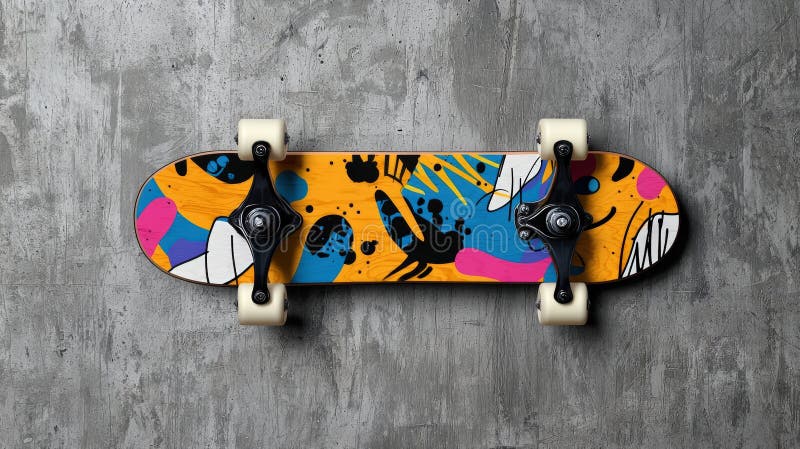 Colorful Skateboard with Artistic Design Stock Illustration ...