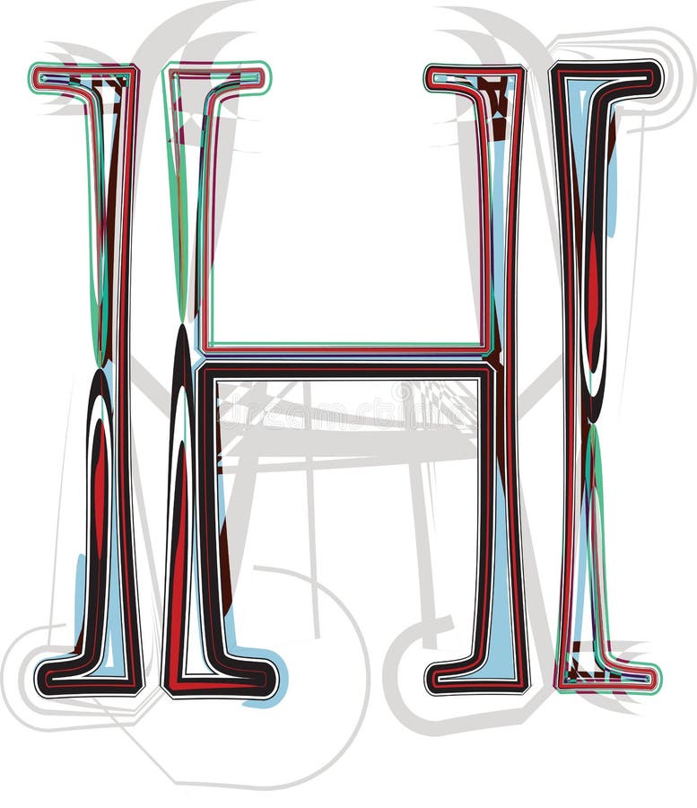 Font Illustration Letter H stock vector. Illustration of drawing ...