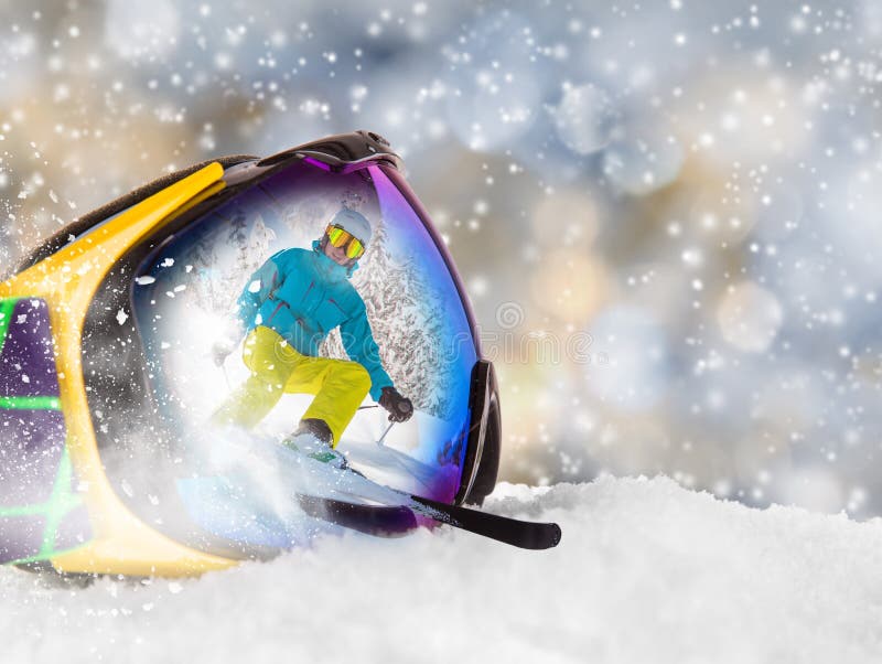 Colorful ski glasses stock photo. Image of sight, slope - 62705364