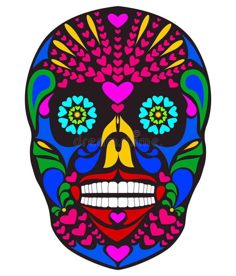 Colorful skull stock vector. Illustration of gothic, concept - 20132229