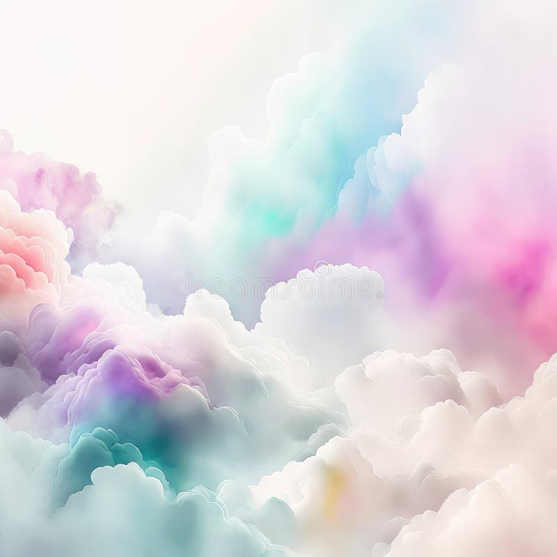 Colorful Sky with Clouds Background. 3d Rendering, 3d Illustration ...