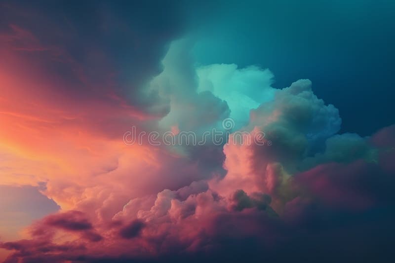 Colorful Sky with Clouds at Sunset. 3d Render Illustration Stock ...