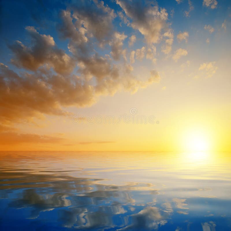 Colorful Sky with Clouds at Sunset. Stock Image - Image of ocean ...