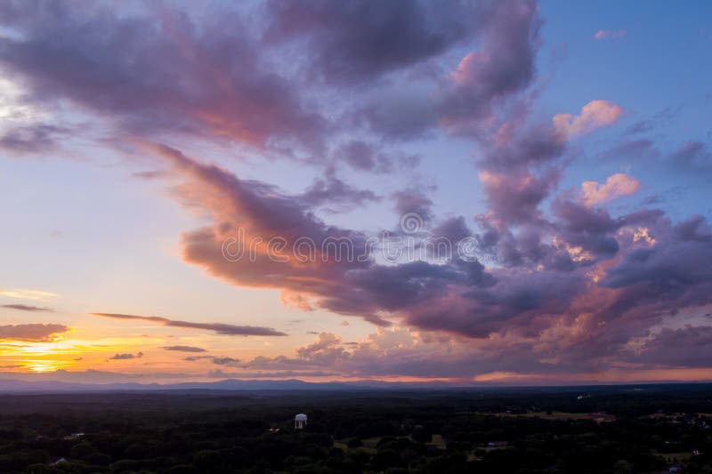 Colorful Sky during Orange and Purple Sunset Natural Landscape with ...