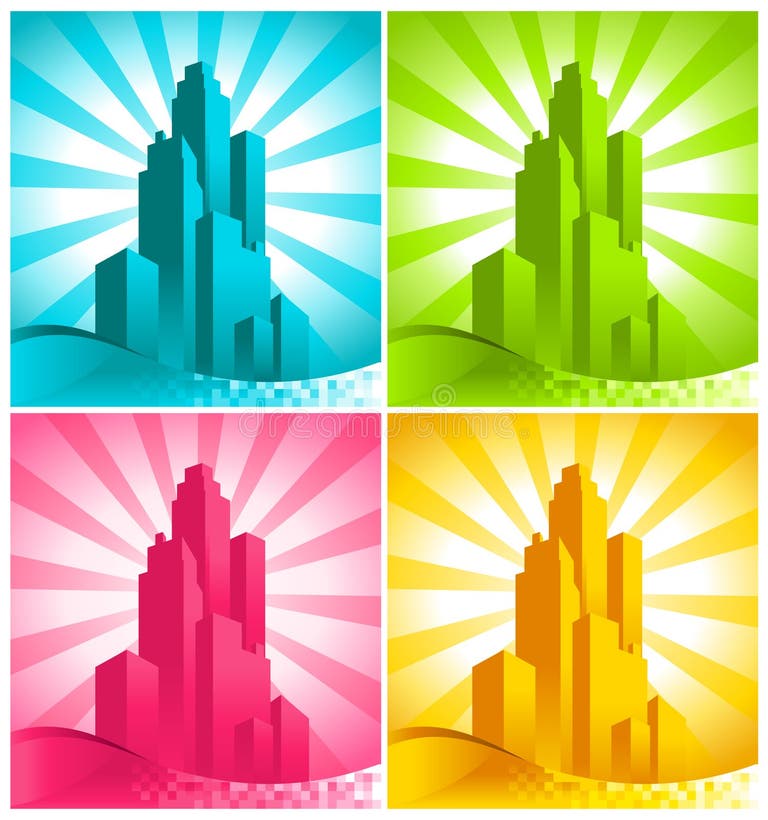 Tall Colorful Skyscrapers Stock Illustrations – 4,890 Tall Colorful ...