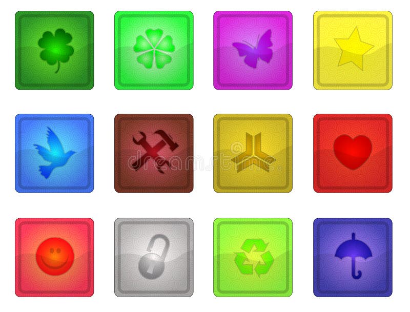 Colorful Sleek Icons stock vector. Illustration of insurance - 6817834