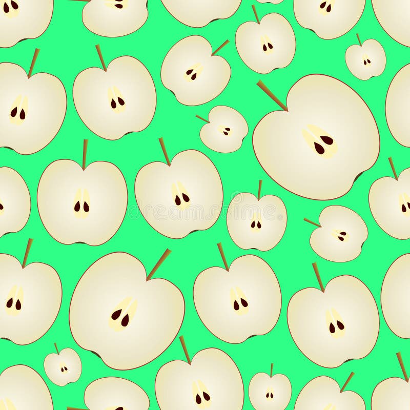 Colorful Sliced Apple Fruits Seamless Pattern Eps10 Stock Vector ...