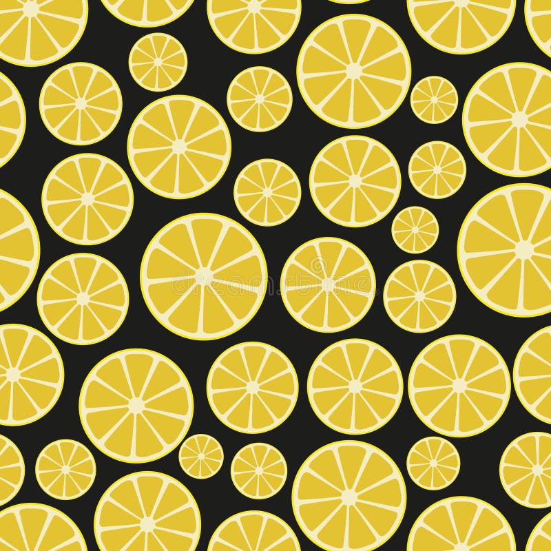 Colorful Sliced Lemon Fruits Seamless Pattern Stock Vector ...