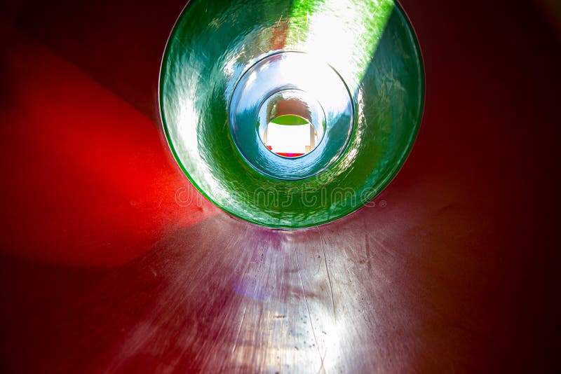 Colorful Slide Tube Interior for Children Stock Photo - Image of tube ...