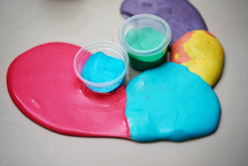 Colorful Slime with Container for Kid Activity Concept Stock Image ...