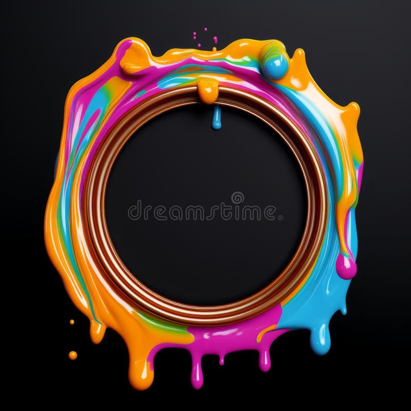 Colorful Slime Minimalistic Round Picture Frame. Stock Illustration ...