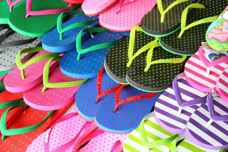 Colorful slippers stock image. Image of cute, sandal - 33579349