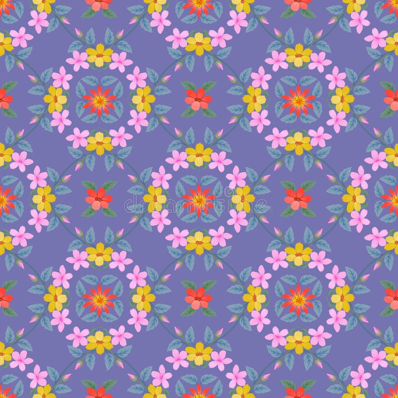 Colorful Small Flowers Seamless Pattern. Stock Vector - Illustration of ...