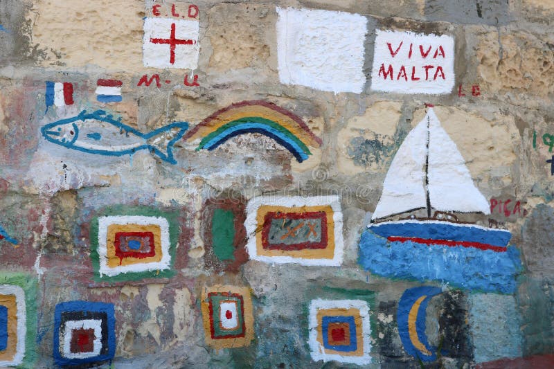 Colorful Small Paintings on Wall St Paul S Bay Editorial Photography ...