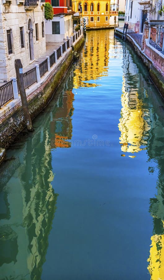 Colorful Small Side Canal Venice Italy Stock Image - Image of vacation ...