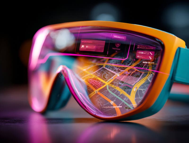 Smart Augmented Reality Goggles Displaying Detailed Street Map and ...