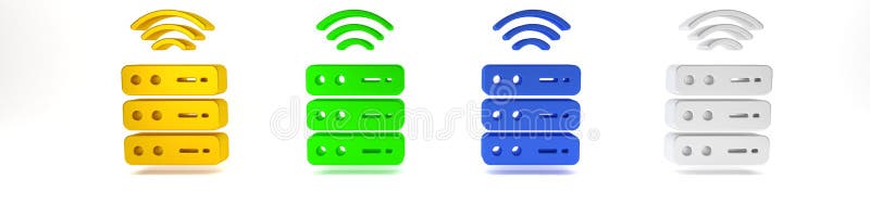 Colorful Smart Server, Data, Web Hosting Icon Isolated on White ...