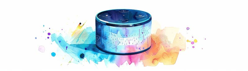 Colorful Smart Speaker Abstract Art Stock Illustration - Illustration ...