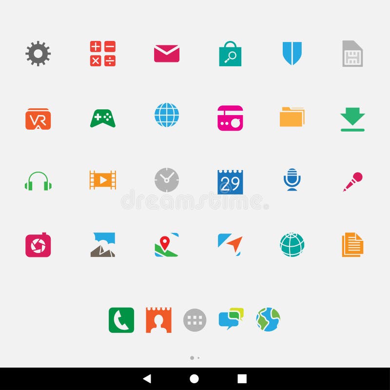 Colorful Smartphone Apps and Icons Stock Vector - Illustration of clock ...